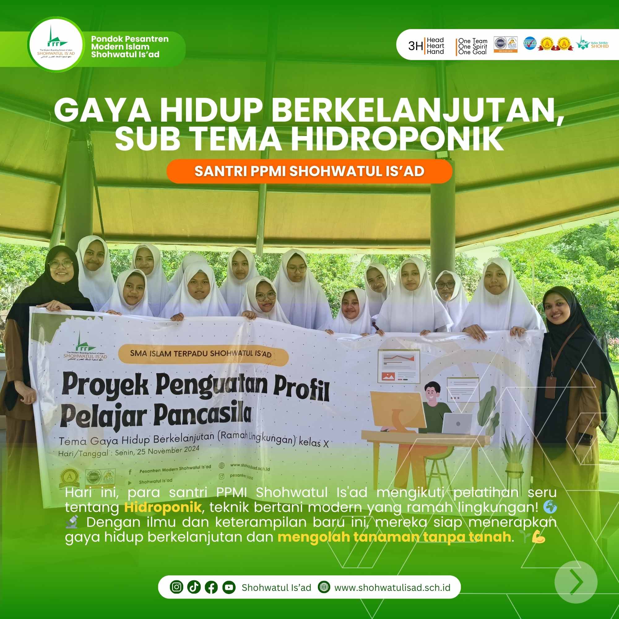 Pelatihan Gaya Hidup Berkelanjutan: Pengenalan Hidroponik untuk Santri ...